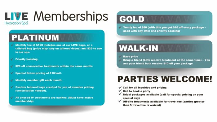 Memberships | LIVE Hydration Spa